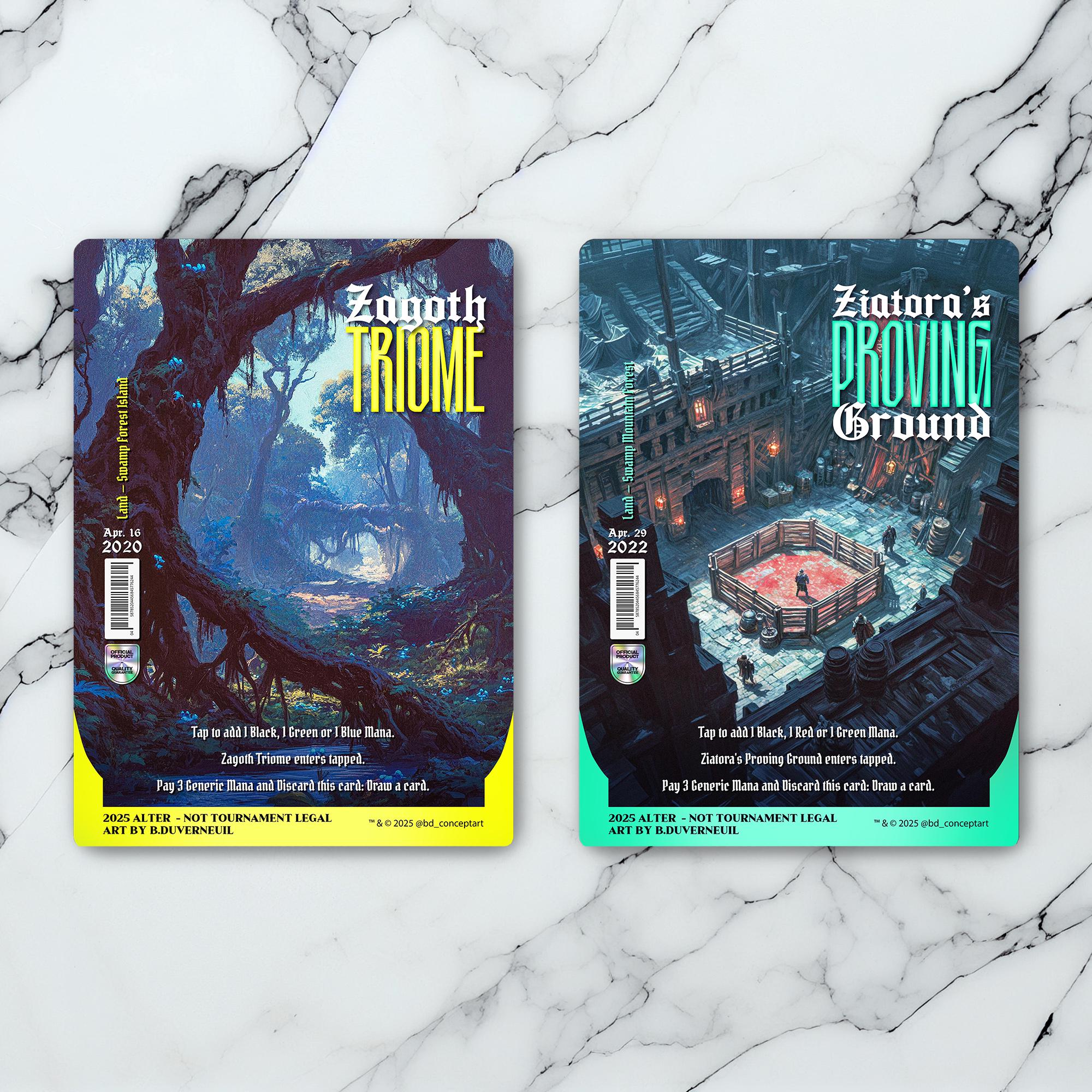 Triome Lands - Retro Futuristic / Vintage - Full Art Holographic - for ...