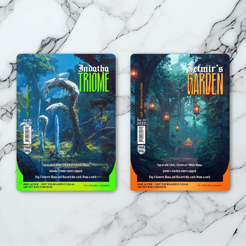Triome Lands - Retro Futuristic / Vintage - Full Art Holographic - for ...