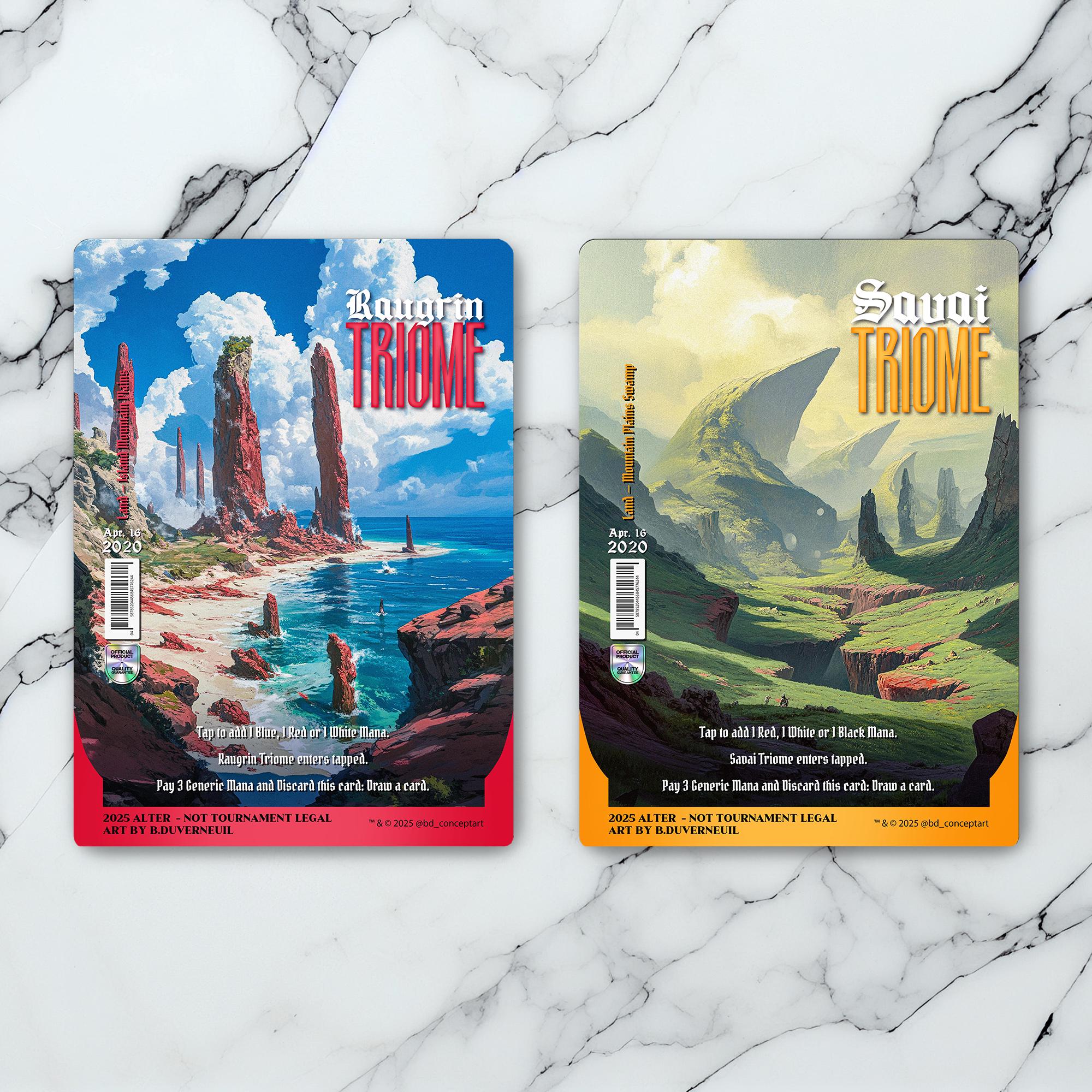 Triome Lands - Retro Futuristic / Vintage - Full Art Holographic - for ...