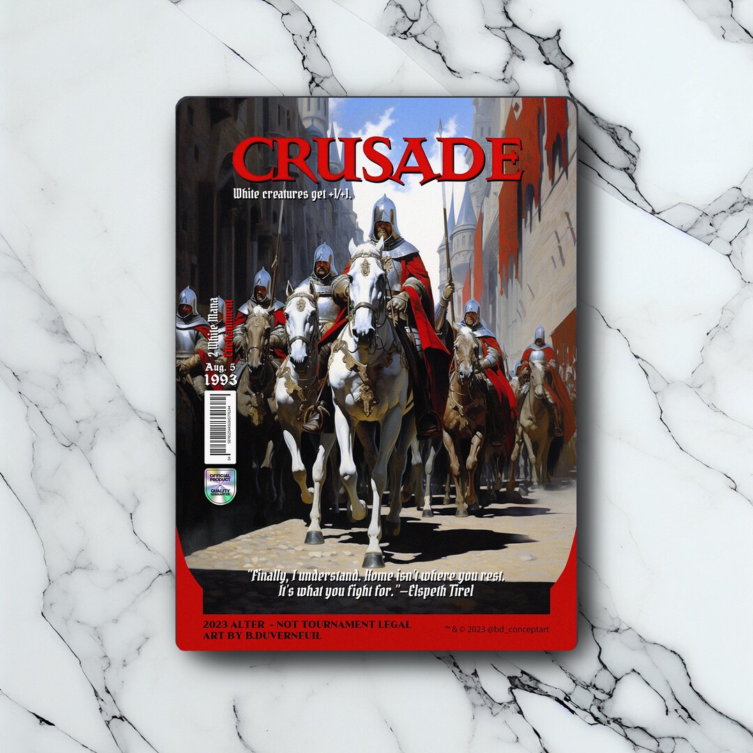 Crusade Retro Futuristic / Vintage Full Holographic Art for Collectors and MTG Players Altered ...