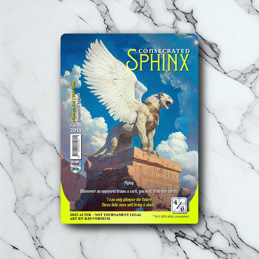 Consecrated Sphinx - Vintage - Full Art Holographic - for MTG Collectors and Players - Altered ...