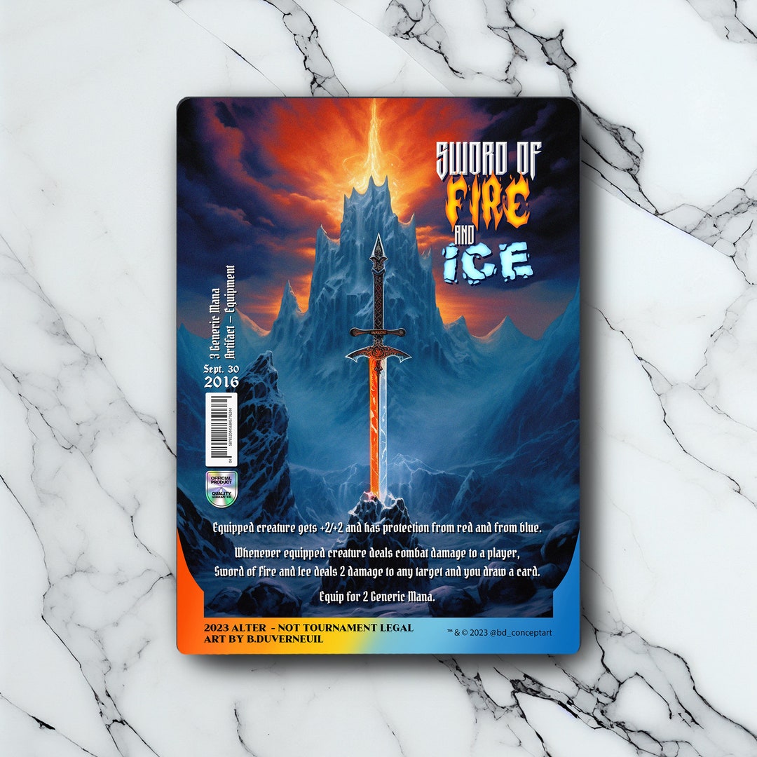 Sword of Fire and Ice - Vintage - Full Art Holographic - for Collectors ...