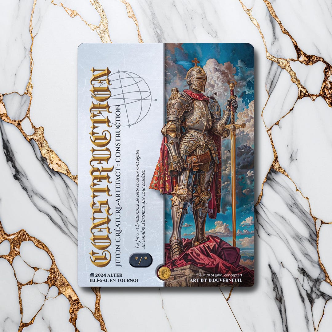 Construct Token Retro Futuristic Full Art Holographic for MTG Collectors & Players Altered Magic ...