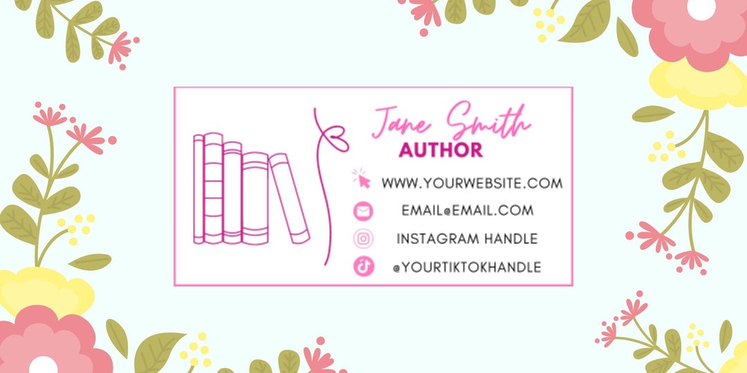 Professional and Fun Email Signature Template Perfect for Authors ...