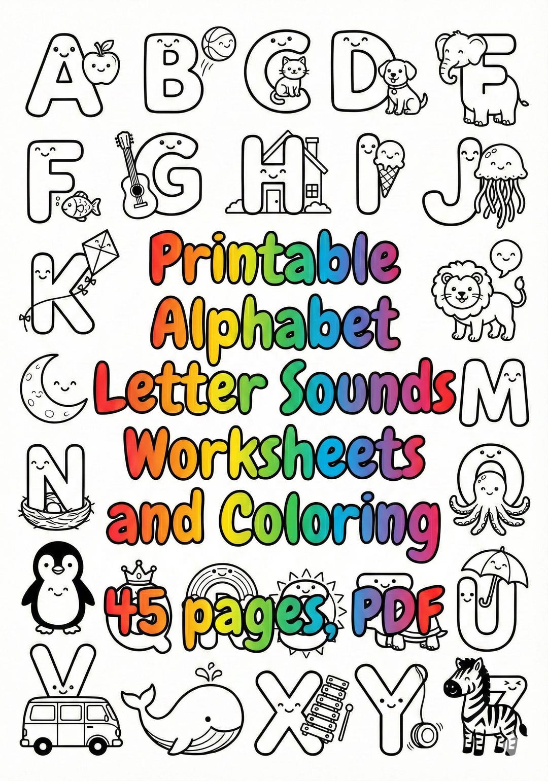 Printable Alphabet Letter Sounds Worksheets and Coloring Style ...