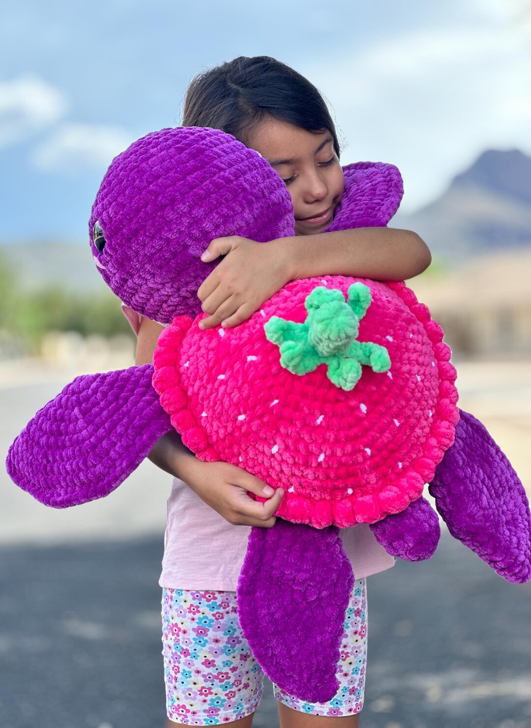 Crochet Jumbo Strawberry Sea Turtle Plushy Stuffy - Etsy
