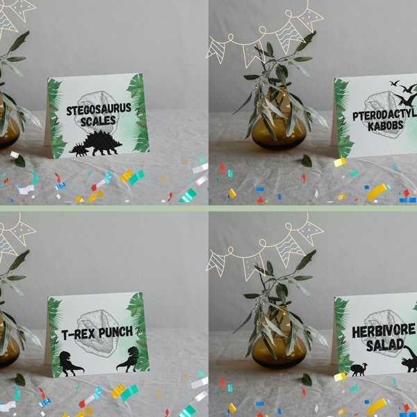 Dinosaur Party Food Labels - Etsy