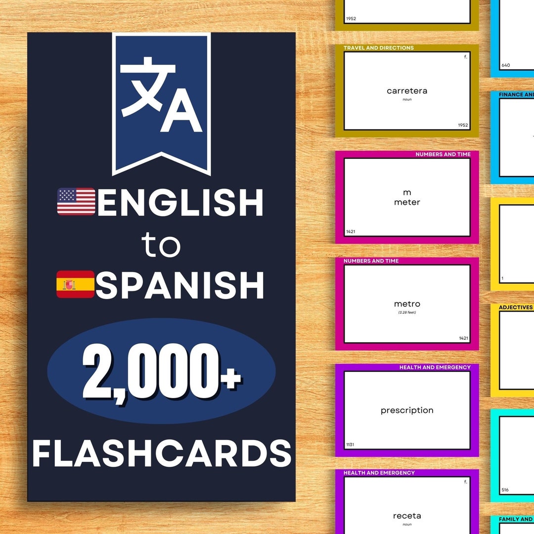 Learn Spanish Fast: 2000+ Printable Flashcards - Color-coded ...