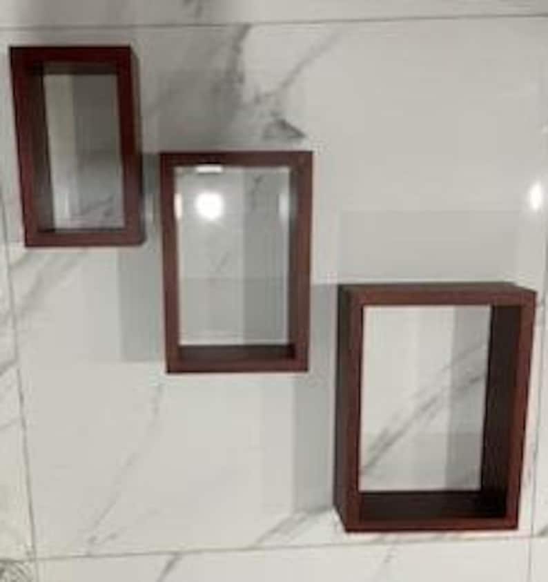 Three NESTED WALL CUBES Walnut Color - Etsy