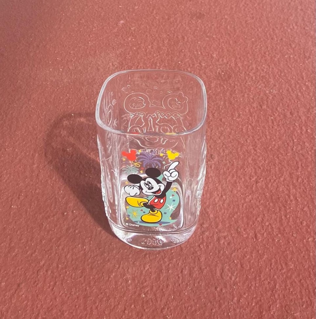 Mickey Mouse 2000 Square Shaped Glass, Magic Kingdom Walt Disney World ...