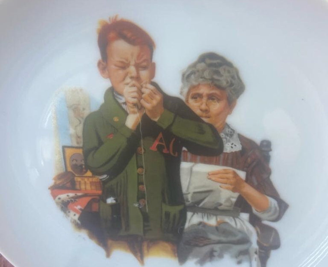 Norman Rockwell helping Mother Collectors Plate 6.5 - Etsy
