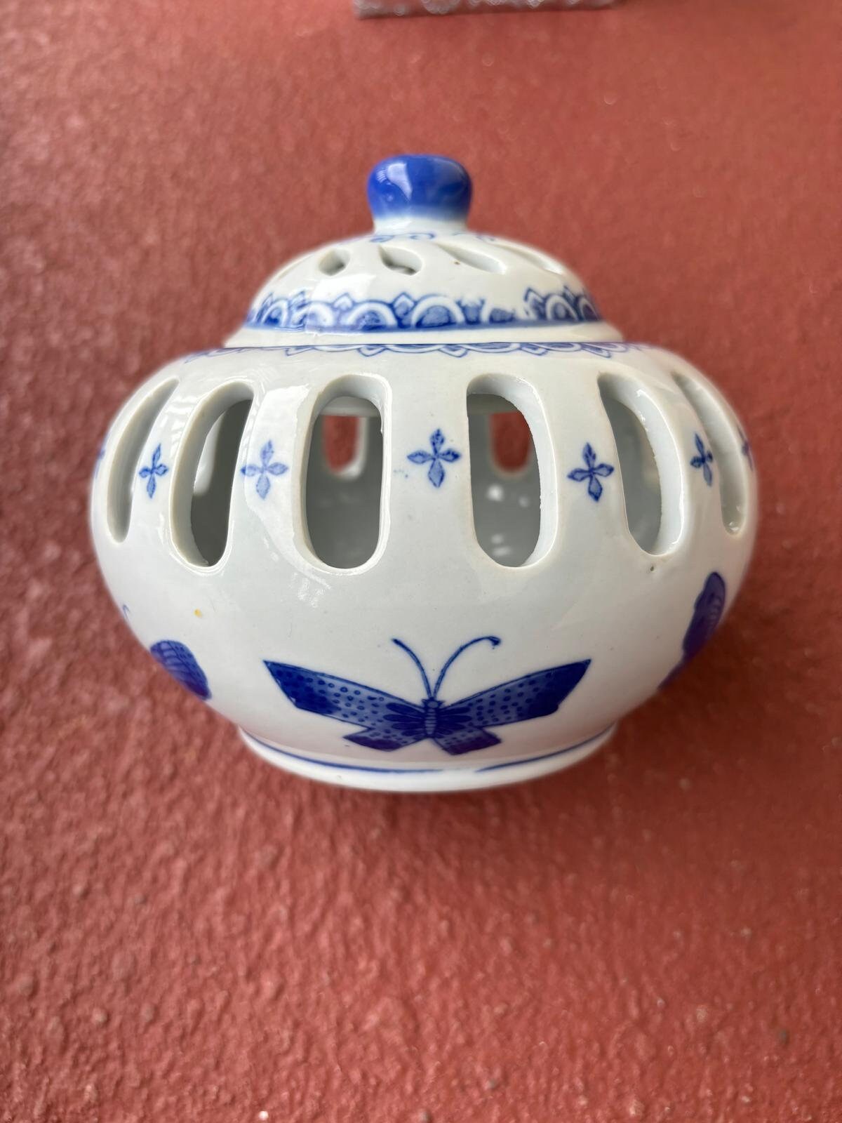 Vintage Chinese Blue & White Reticulated Porcelain Potpourri Jar - Etsy