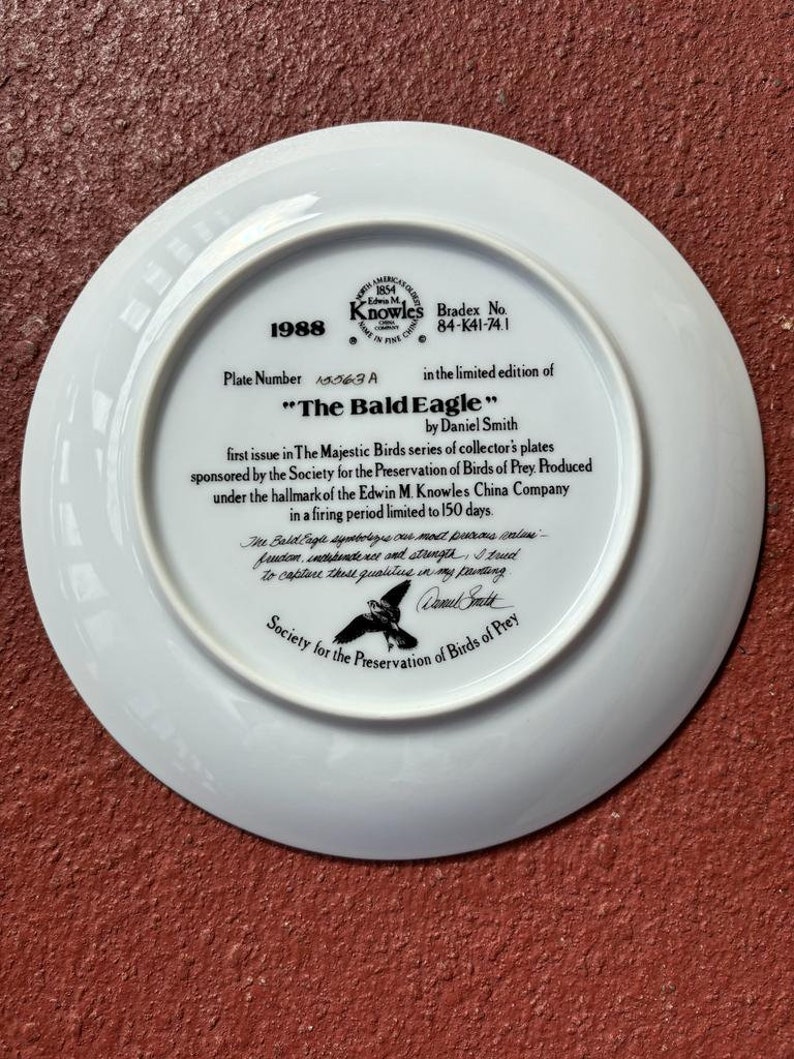 The Bald Eagle by Daniel Smith Collectors Plate Knowles 1988 - Etsy