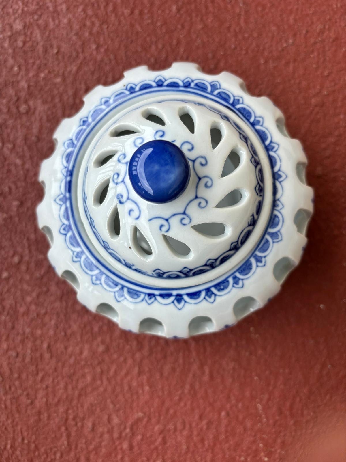 Vintage Chinese Blue & White Reticulated Porcelain Potpourri Jar - Etsy