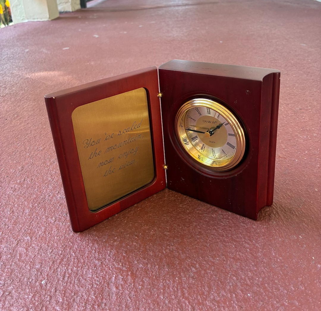 Danbury Things Remembered Quartz Wooden Book Clock - Etsy