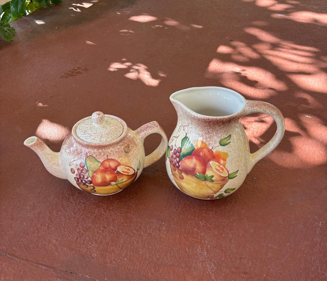 Vintage Nantucket Ceramic Pitcher and a Teapot Ivory - Etsy