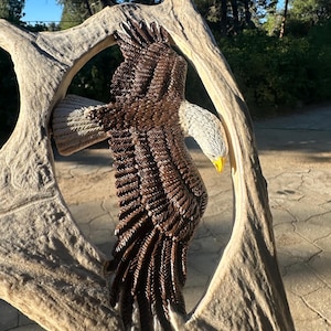 Majestic American Bald Eagle - Handcrafted Moose Antler Sculpture on ...