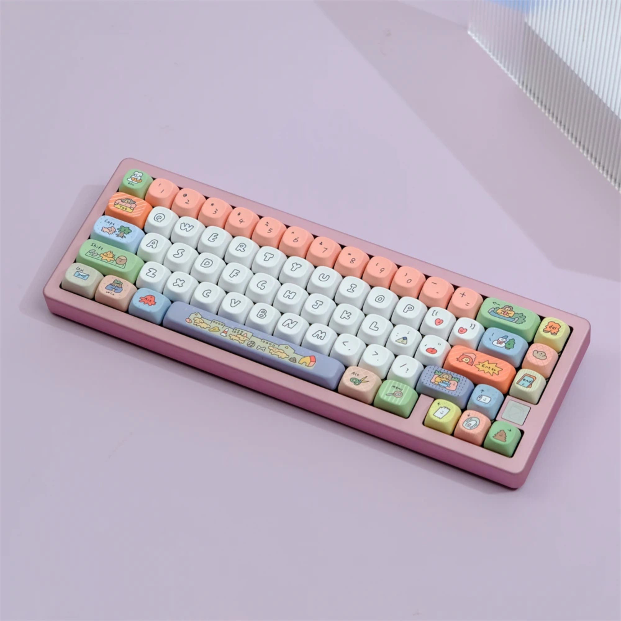 Funny Cute Smiling Cartoon Keycap Set 129 Keys Cherry Keycap PBT ...