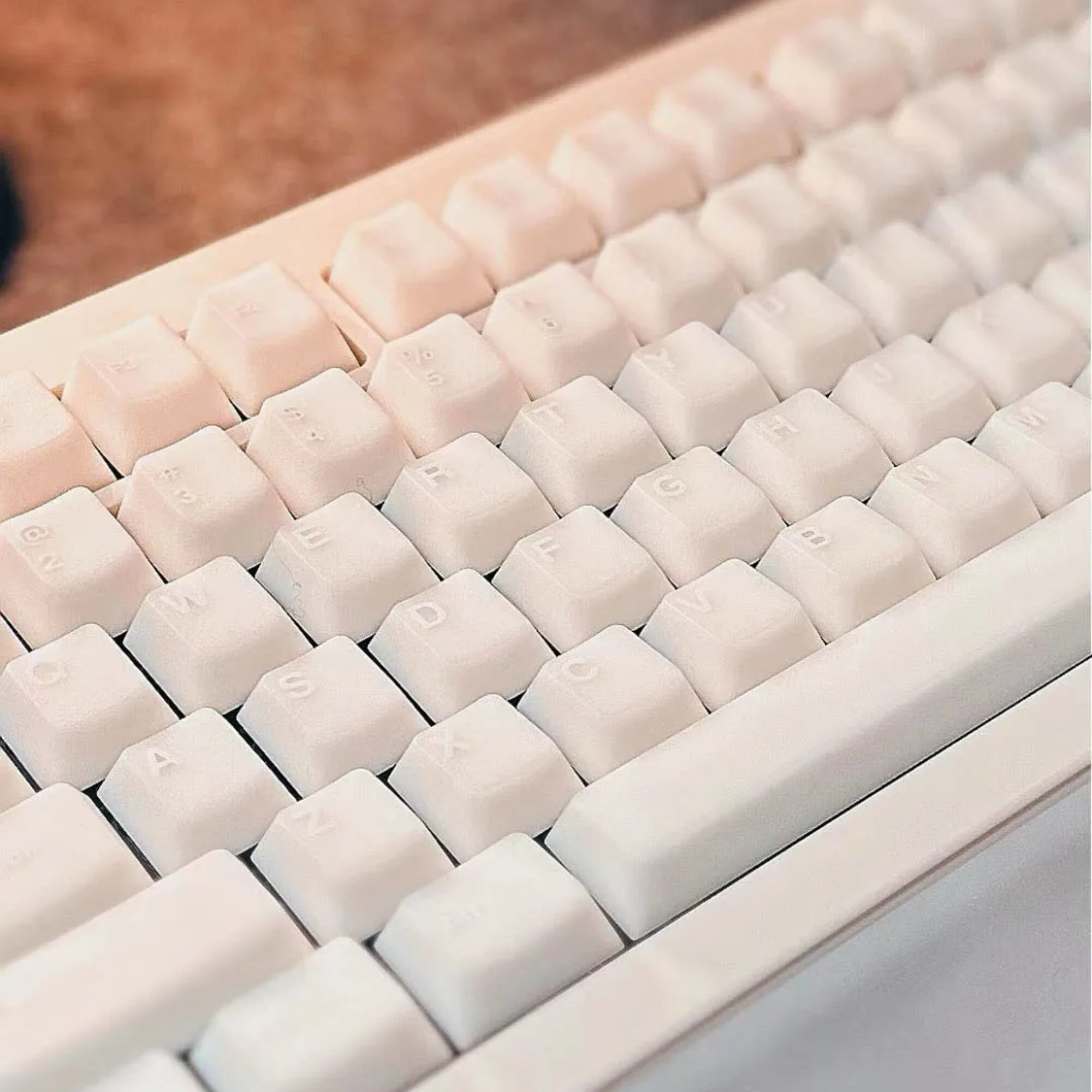 Milk White Marble Themed Keycaps Double Shot PBT Keycaps Cute ...