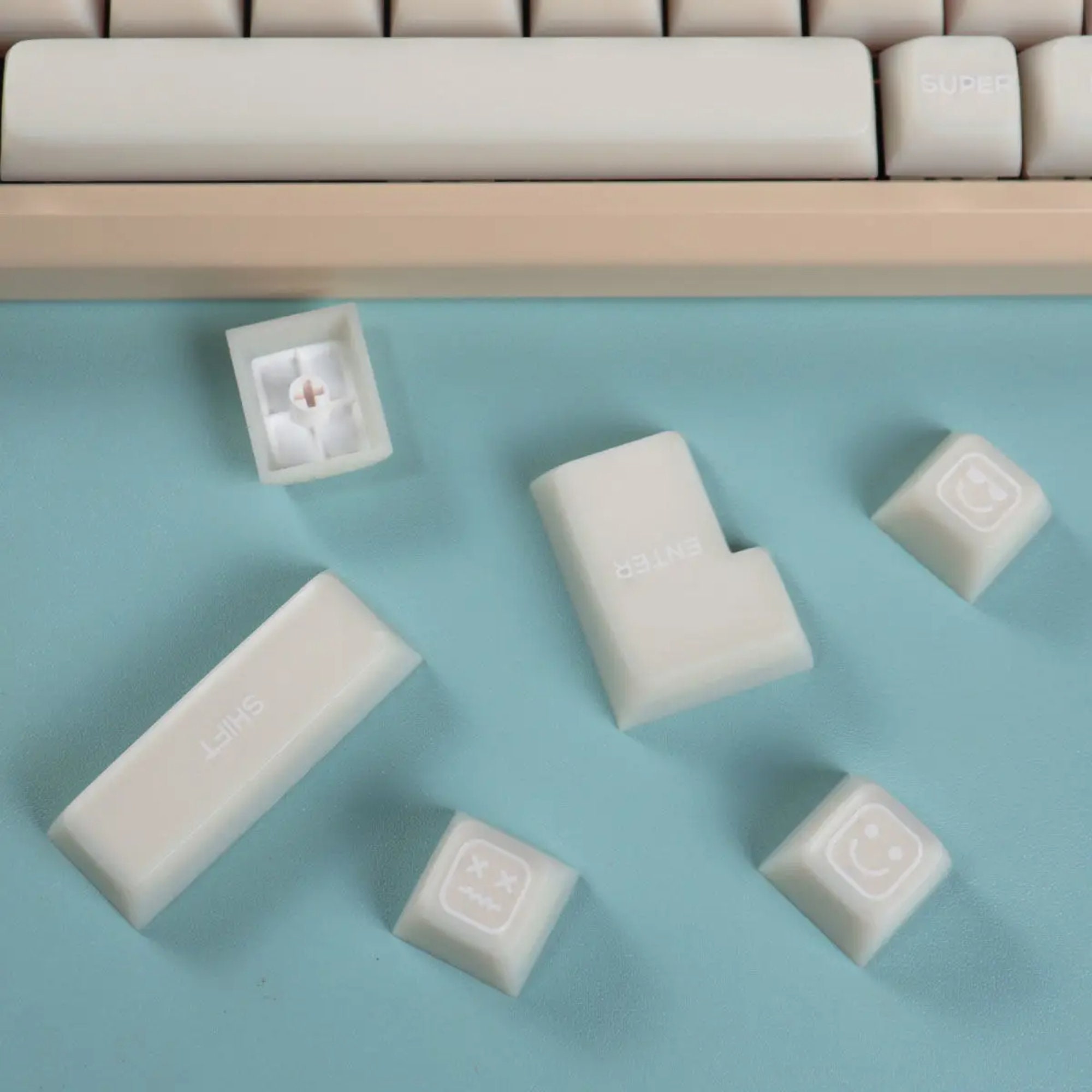 Cute Marble Themed Double Shot PBT Keycaps 142 Keys SA Profile ...