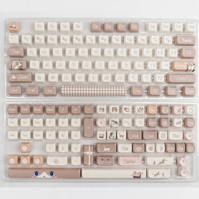 Sandy Cat 144 Keys Keycap Set MAO Profile PBT Keycaps for Mechanical ...