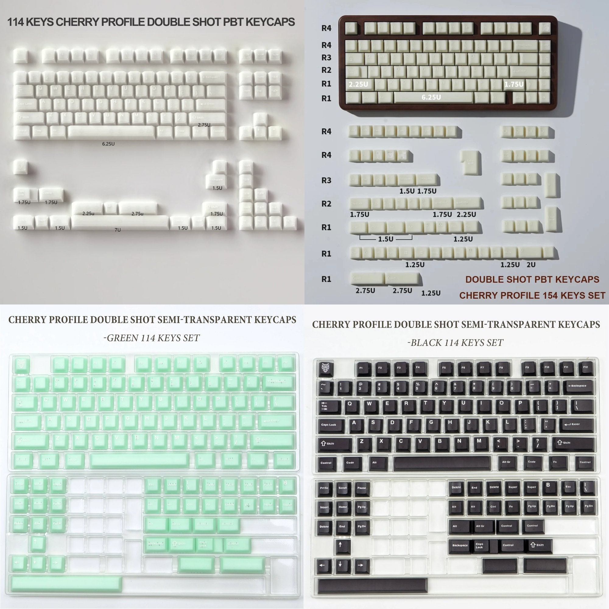 Milk White Marble Themed Keycaps Double Shot PBT Keycaps Cute ...