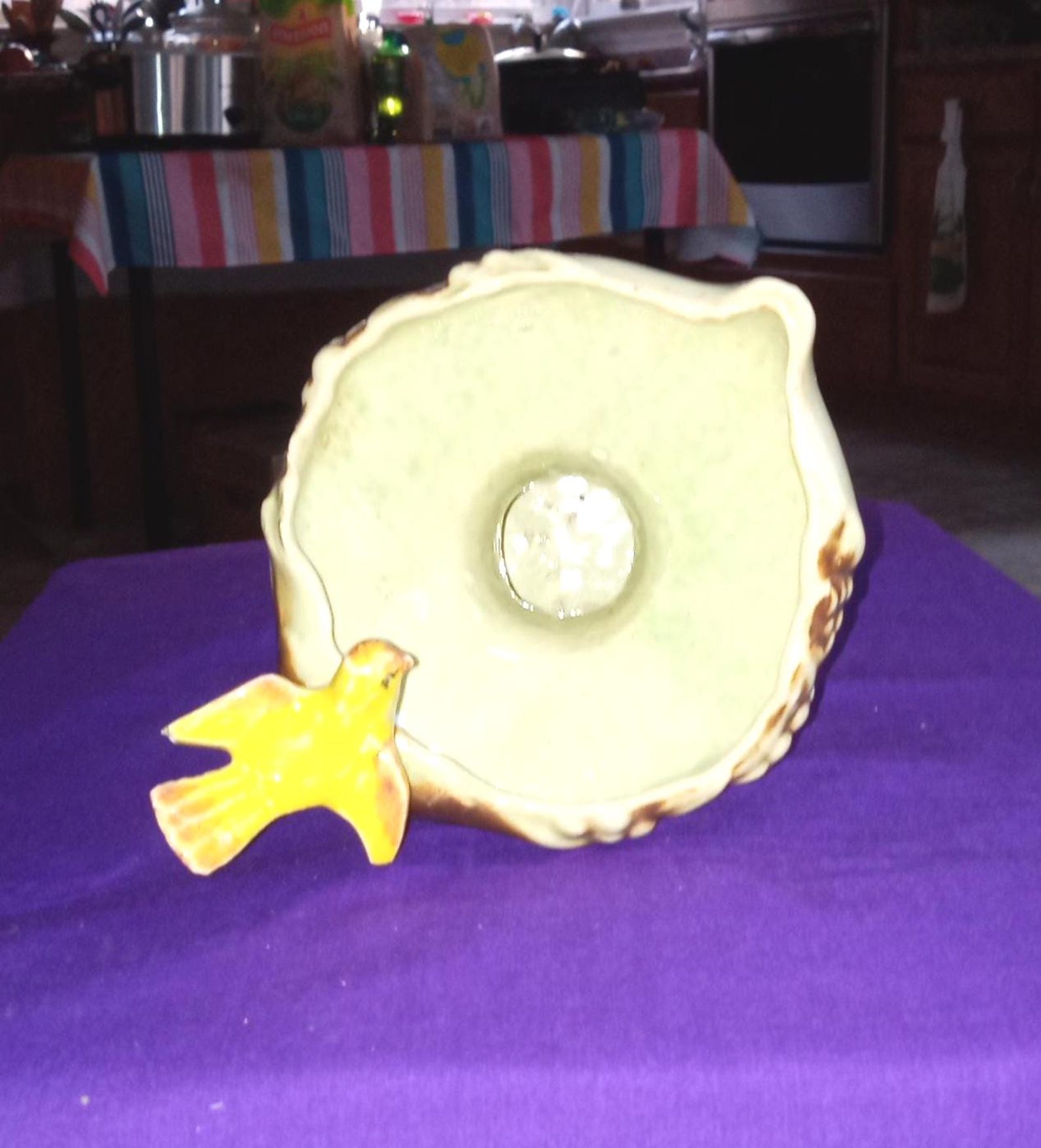 1950's, Mccoy Planter, Birdbath, Light Green, Yellow Bird - Etsy