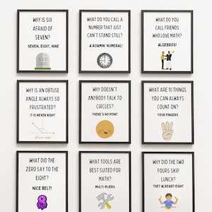 Set of 9 Funny Math Classroom Posters, Math Posters, Classroom ...
