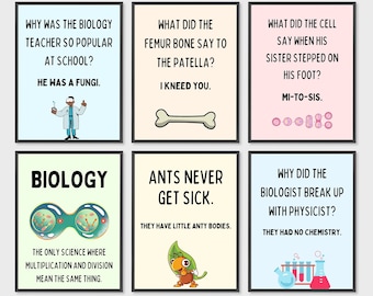 Funny Physics Posters Set of 6, Physics Prints, Classroom Posters ...