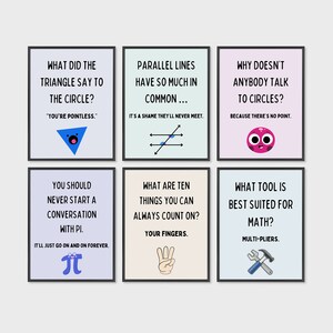 24 Funny Math Puns Posters, Classroom Posters, Math Posters, Homeschool ...