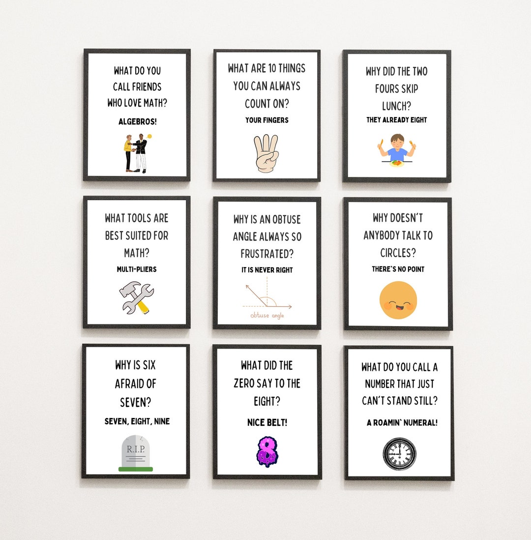 Funny Math Classroom Posters Set of 9 Prints Math Poster - Etsy