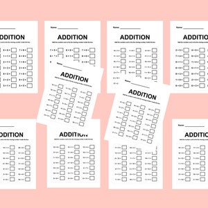 10 Printable Addition Math Worksheets, Numbers 0 20, Homeschool ...