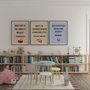 24 Funny Puns Classroom Poster Bundle, Math, Music, English, Science ...