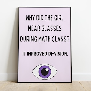 Funny Math Posters Set of 6, Classroom Posters, Math Classroom Decor ...
