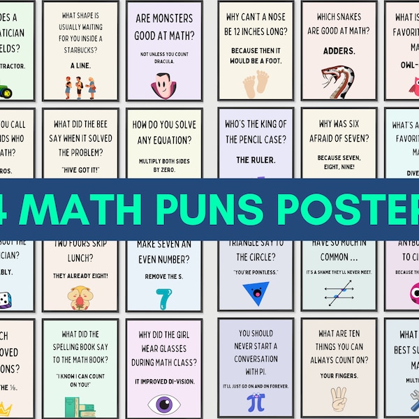 Funny Math Pun Posters - Etsy