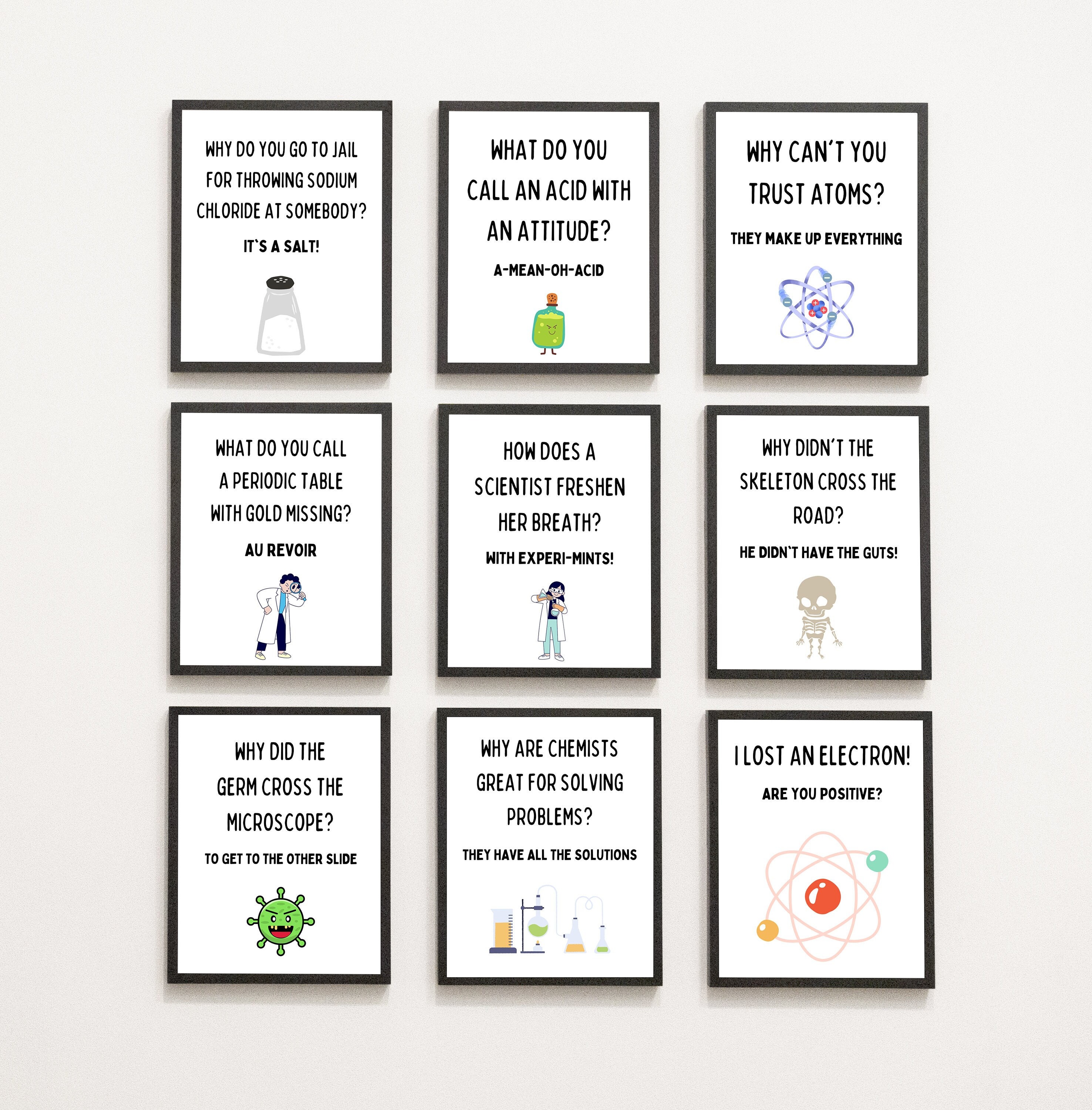 Funny Science Posters Set of 9 Prints Science Classroom - Etsy UK