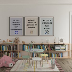 24 Funny Puns Classroom Poster Bundle, Math, Music, English, Science ...