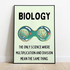 Funny Biology Posters Set of 6, Science Puns, Science Classroom Decor ...
