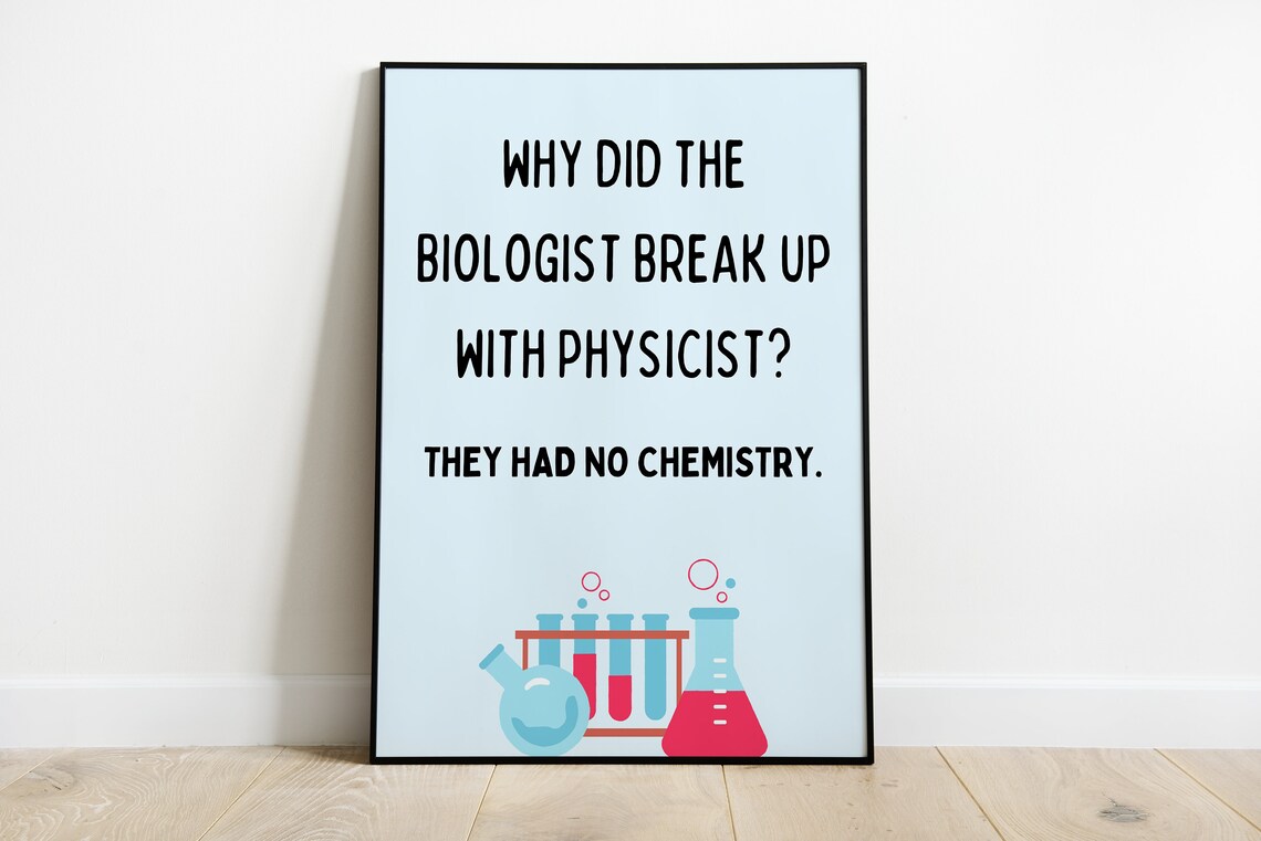 Funny Biology Posters Set of 6, Science Puns, Science Classroom Decor ...