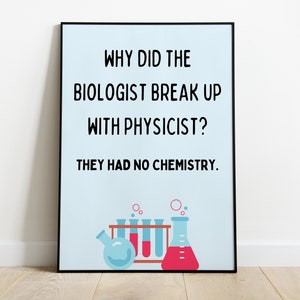 Funny Biology Posters Set of 6, Science Puns, Science Classroom Decor ...