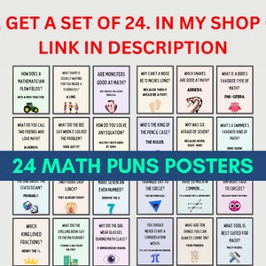 Set of 9 Funny Math Classroom Posters, Math Posters, Classroom ...
