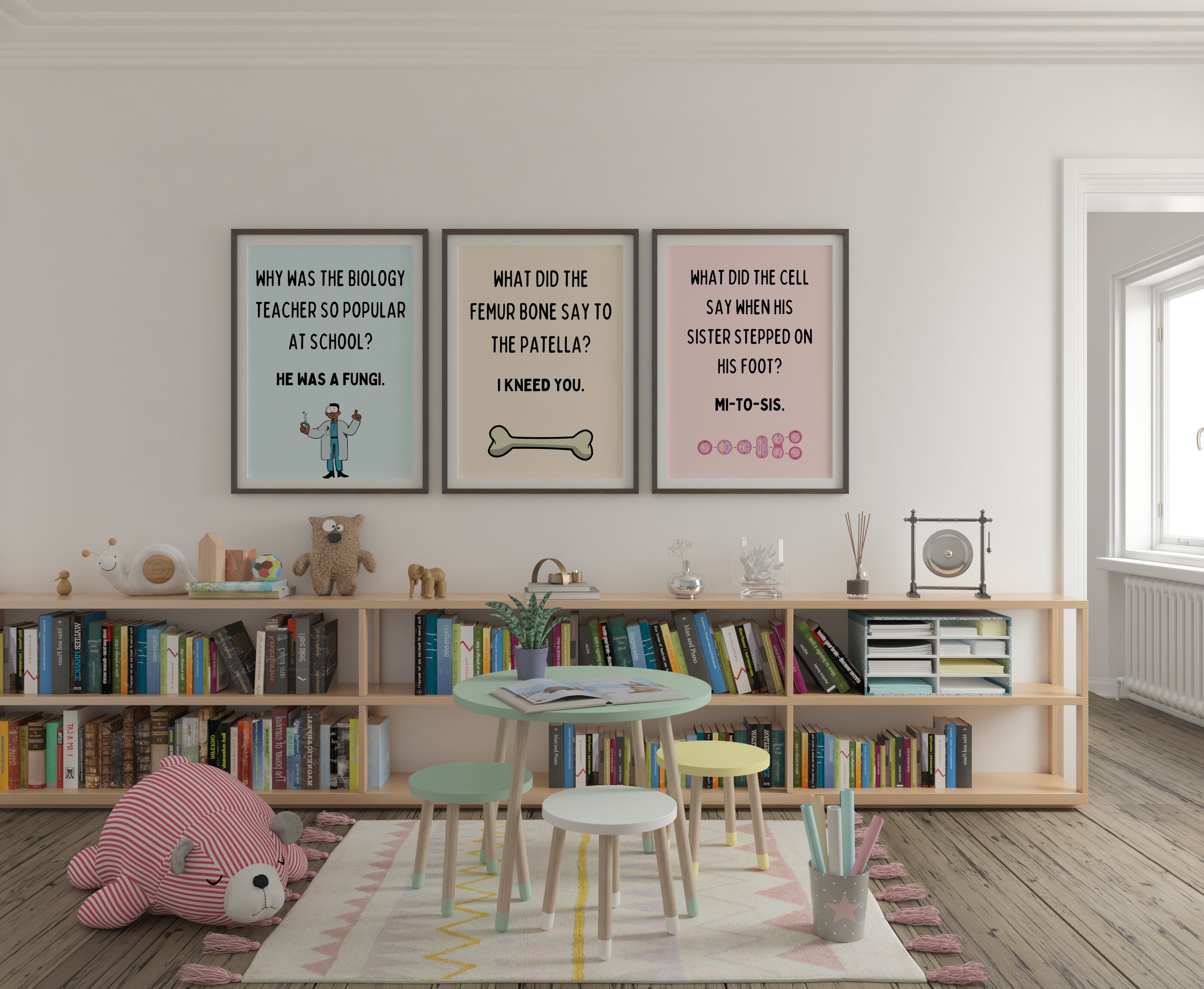 Funny Biology Posters Set of 6, Science Puns, Science Classroom Decor ...