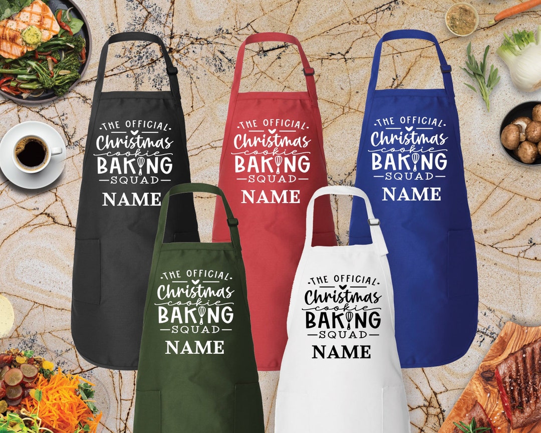 Christmas Baking Squad Apron, Christmas Apron, Cookie Apron, Christmas ...