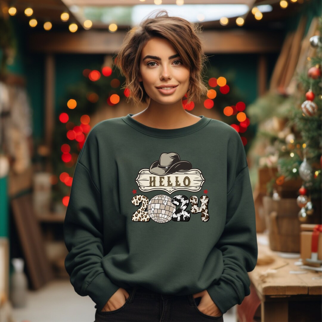 Western Hello 2024 Shirt,happy New Year Shirt,christmas Sweatshirt ...