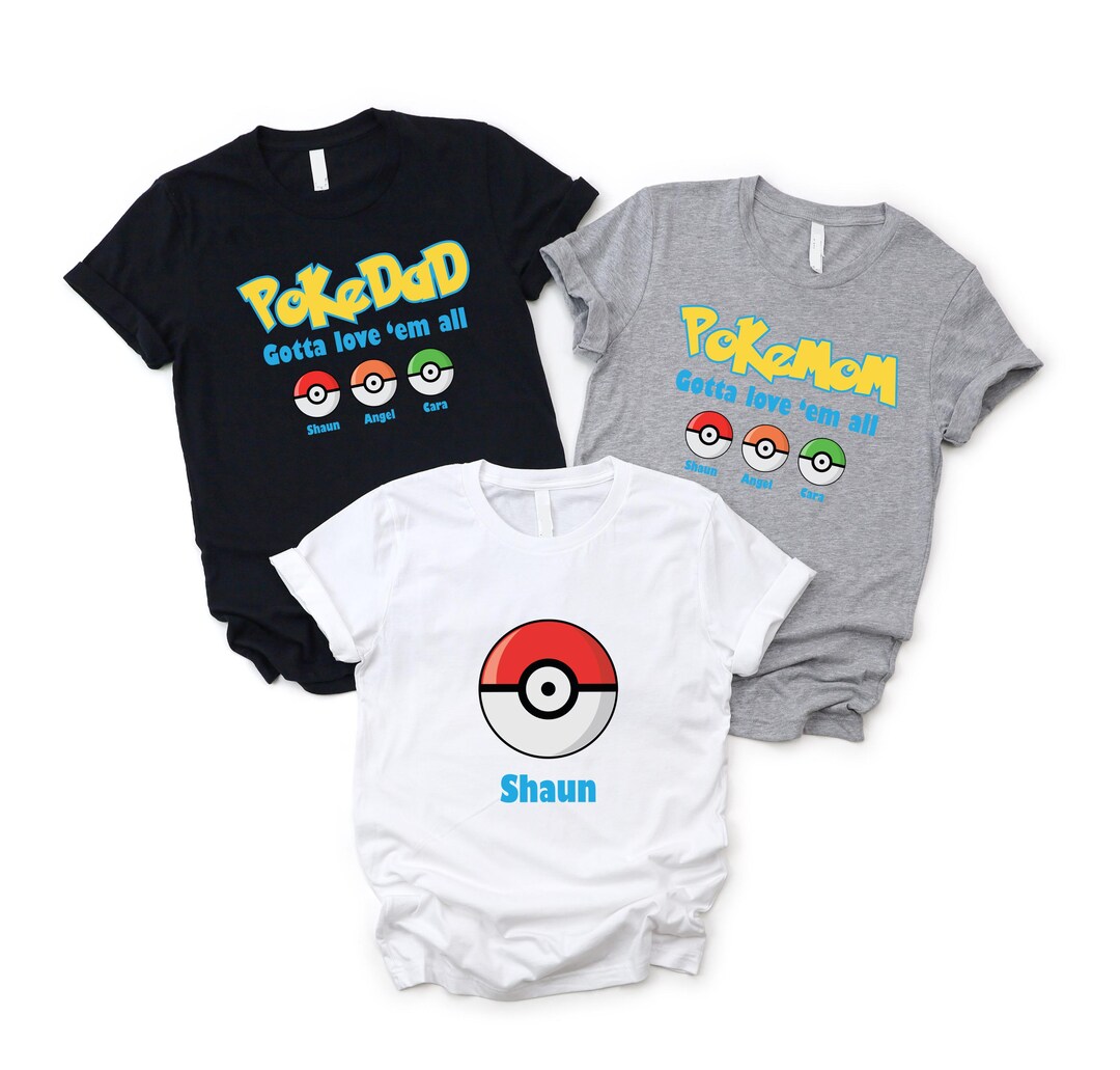 Pokemom or Pokedad Family Shirt, Family Matching Shirt, Custom Family ...