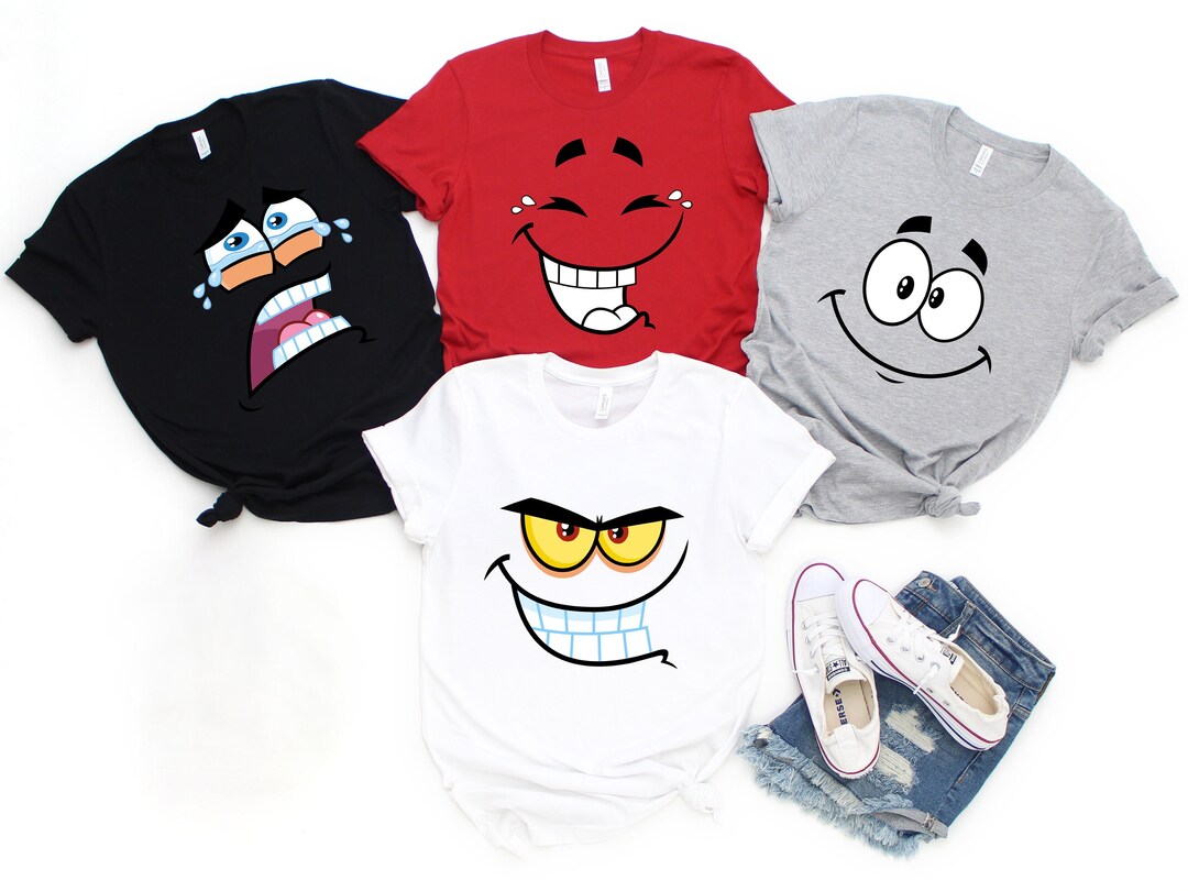 Facial Expressions Shirt,emotional Face Costum,halloween Party Matching ...
