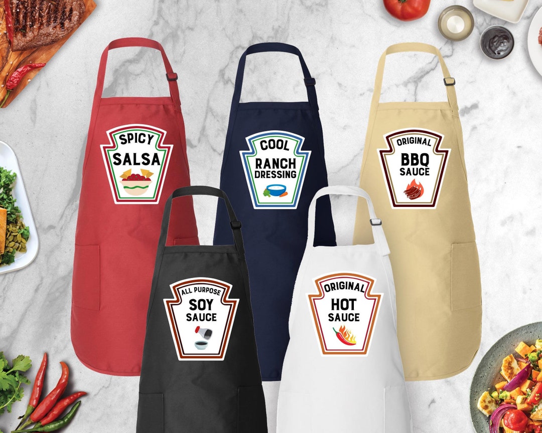 Condiments Aprons, Custom Condiments Matching Apron,halloween Group ...
