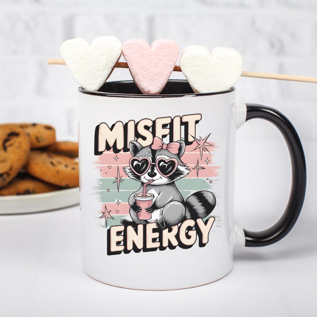 Your New Favorite Sassy Raccoon Mug, Misfit Energy Coffee Cup, Funny ...