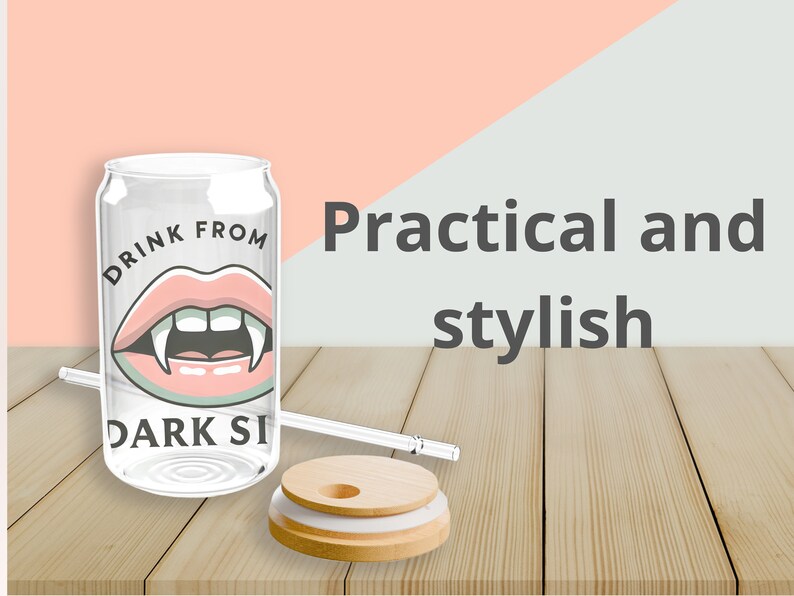 Dark Gothic Horror Vampire Reader Sipper Glass With Straw, Vampire ...