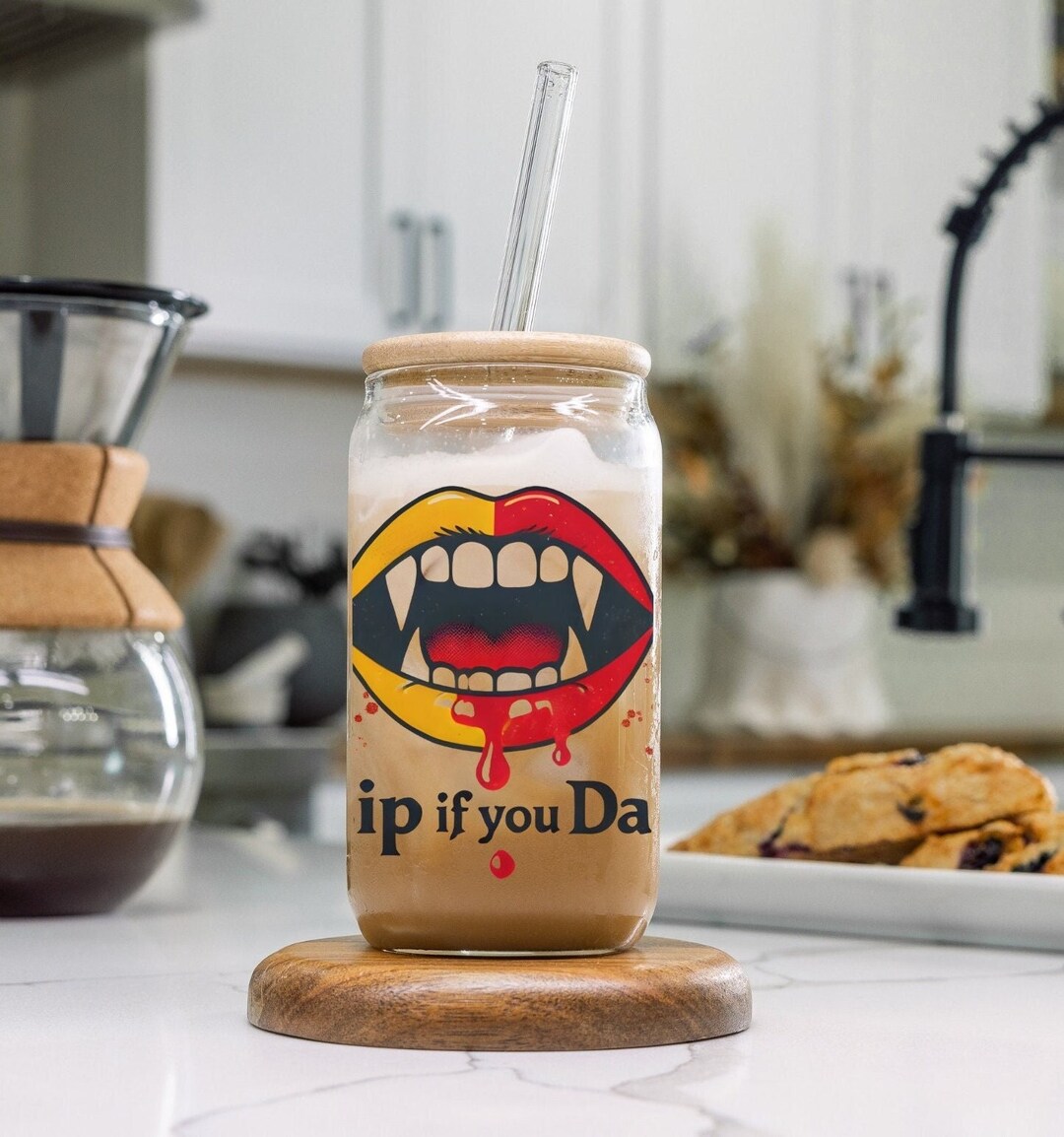 Vampire Bite Spooky Tumbler Sipper Glass Halloween Drinkware With Lid, Blood Splatter Horror ...